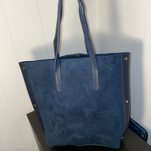 Ulta Beauty | Bags | Navy Blue Suedeleather Combo Tote Bag From Ulta ...